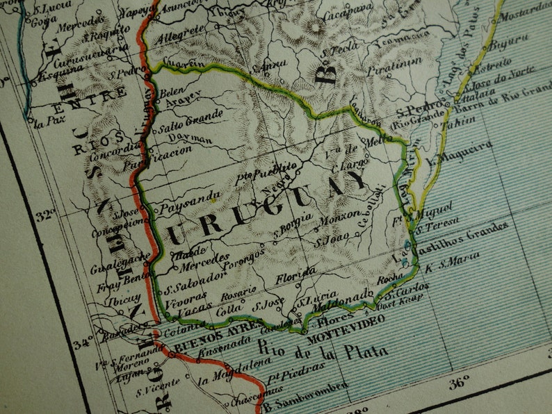 BRAZIL Old Map of Brazil 1882 Original Antique Dutch Print | Etsy