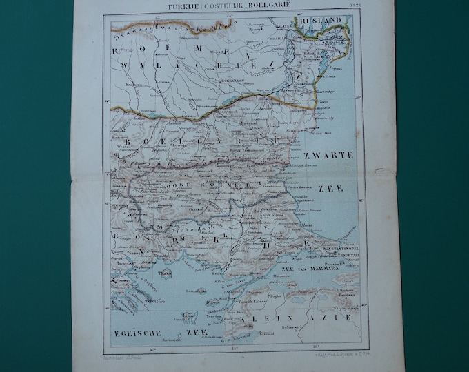 360+ Years Old Map of Bulgaria and Northern Greece Original Antique ...