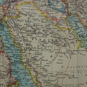 Old Map of Saudi Arabia 1928 Original Vintage Print About Oman Aden ...