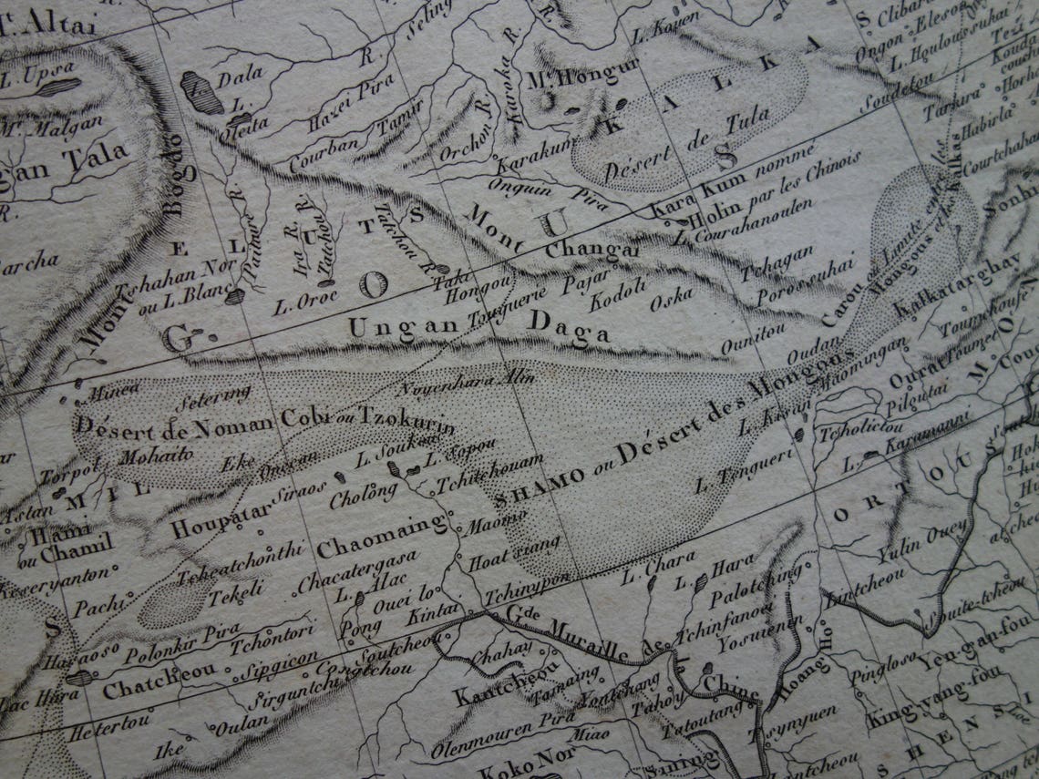 200+ Years Old Map of Central Asia Pinkerton 1804 Antique Print About ...