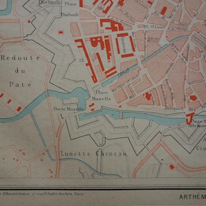 METZ Old Map Original 1877 Antique French Print of Metz France Vintage ...