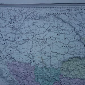 BALKANS Old Map LARGE 1880 Original Antique Poster of Ottoman Empire ...