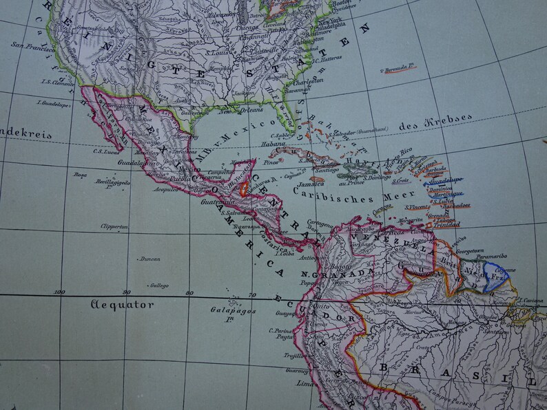 160 Years Old World Map Original Antique Very Large Print - Etsy