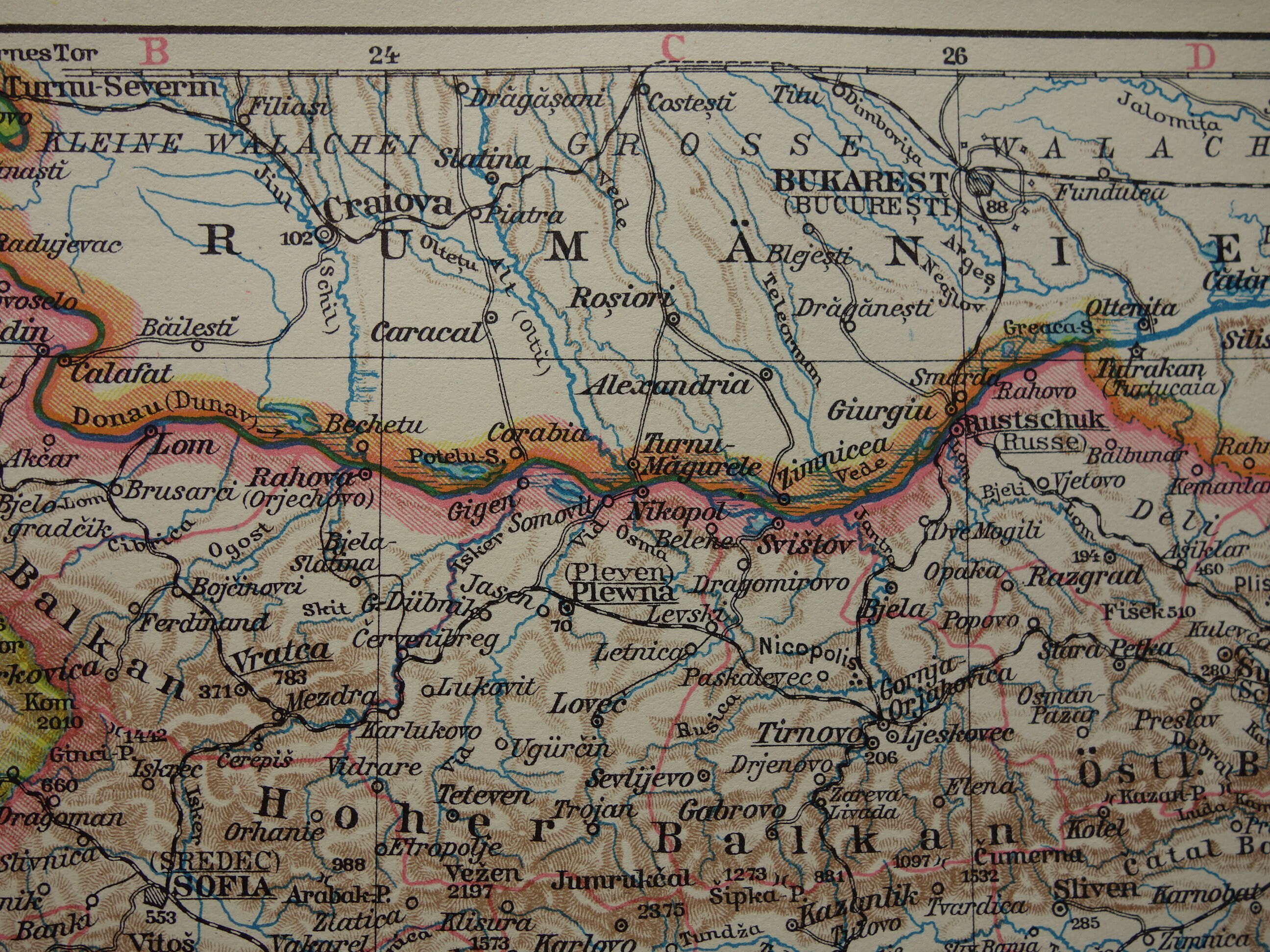 BULGARIA Old Map of Bulgaria Antique Print About Bulgarian - Etsy UK