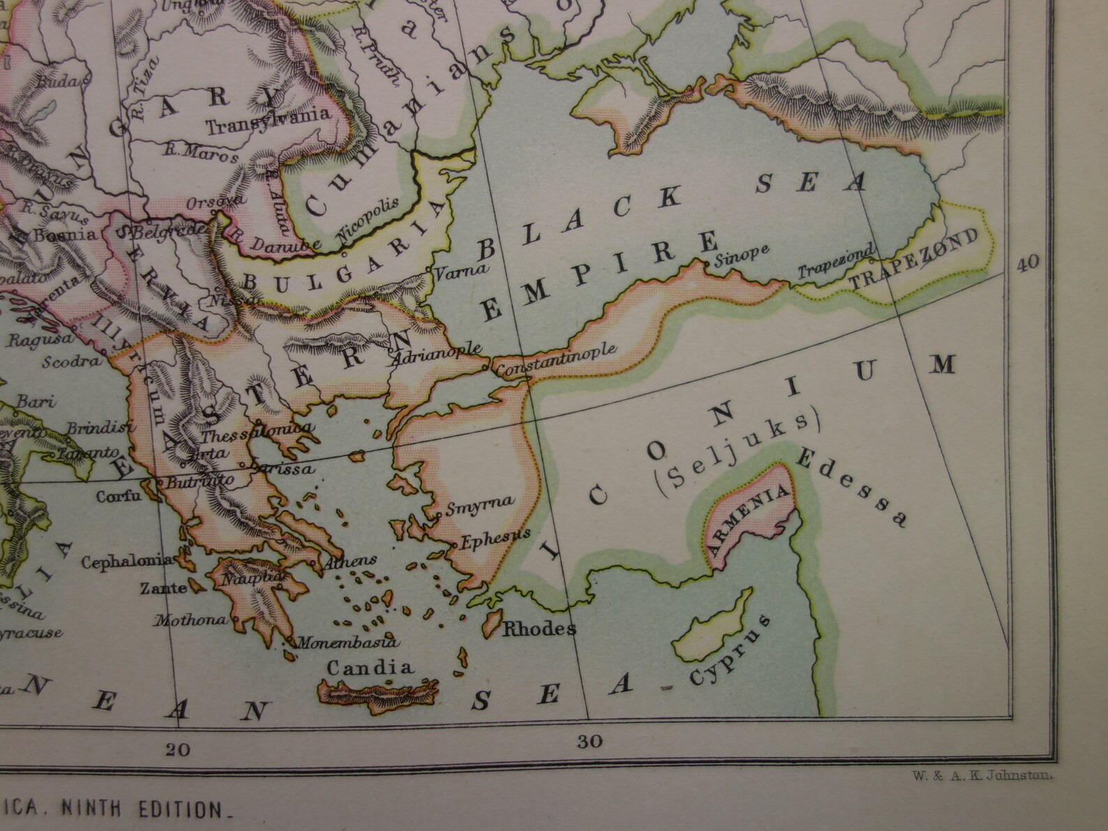 Original 1879 Old History Map of Europe Antique Print Europa | Etsy
