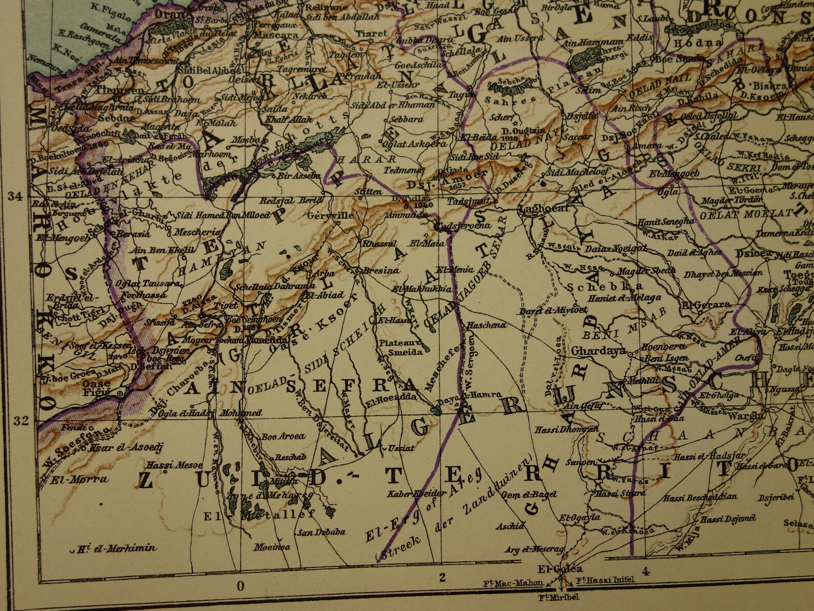 ALGERIA Old Map of Algeria and Tunisia 1905 Original Dutch | Etsy