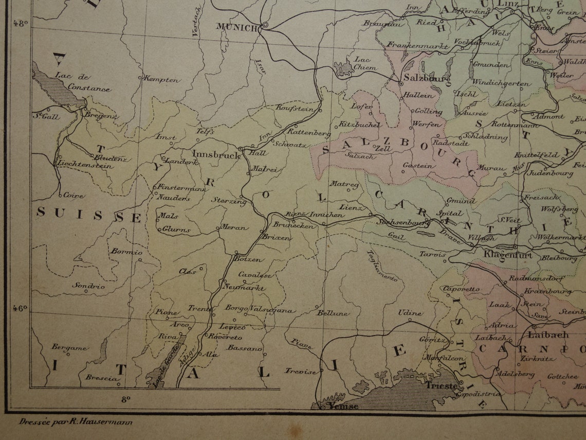 Austria Czechia Old Map of Cisleithania 1896 Original Old - Etsy