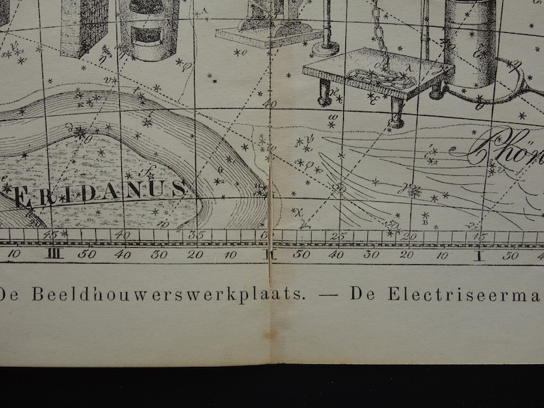 Old Star Chart Dutch Vintage Astronomy Print of Cetus Whale - Etsy