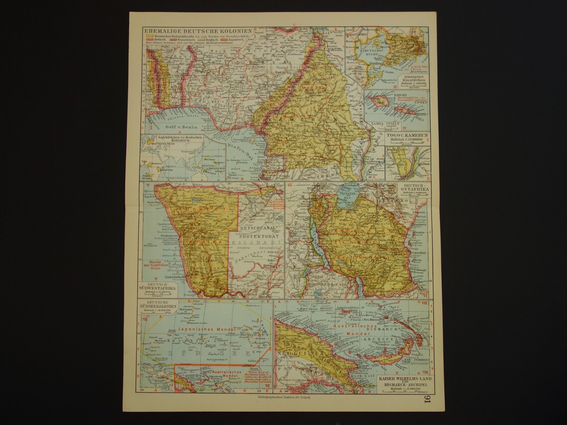 Ancienne carte des colonies allemandes 1931 affiche vintage de - Etsy ...