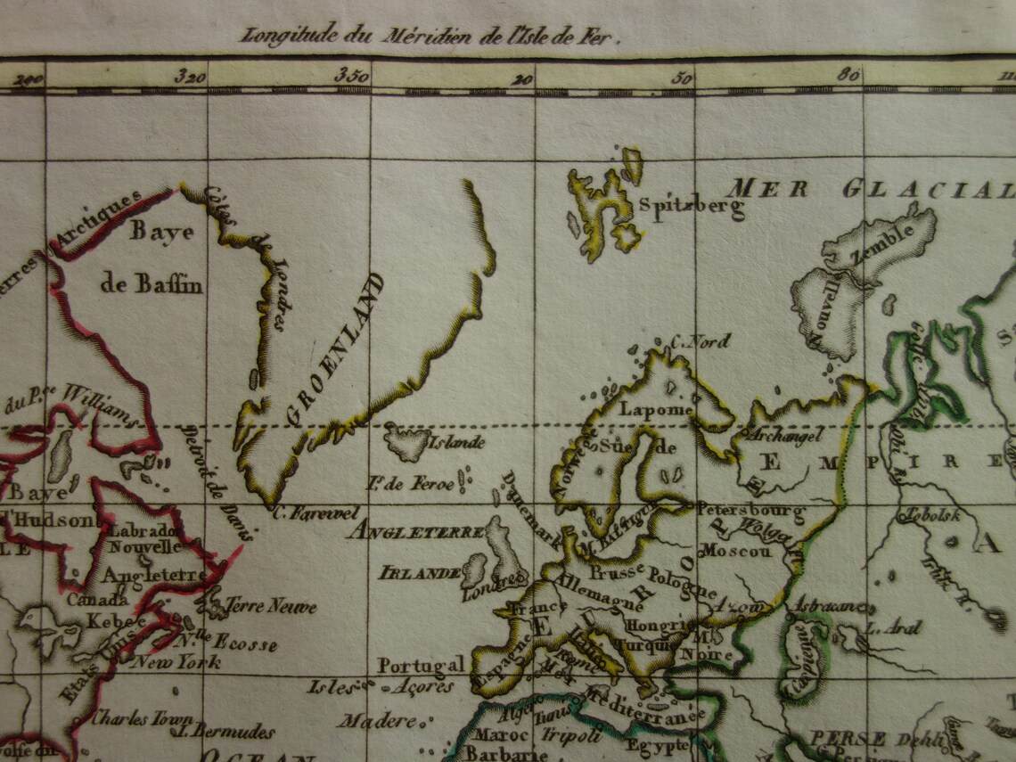 Antique WORLD MAP 200 Years Old Map of the World 1802 | Etsy