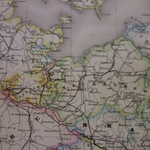 GERMANY Old Map LARGE 1863 Original Antique Map of Prussia Kingdom ...