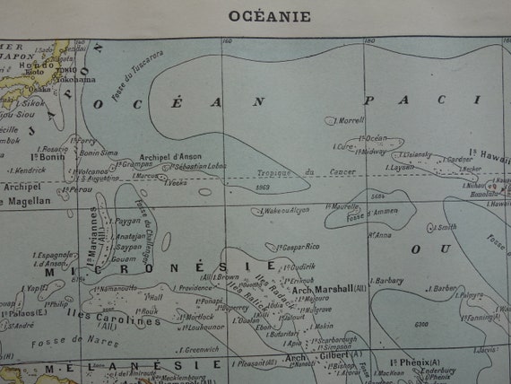 Home Décor Globes & Maps OCEANIA old map of Australia New-Zealand ...