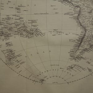 WORLDMAP Old Map of the World 1860 Original English Double Hemisphere ...