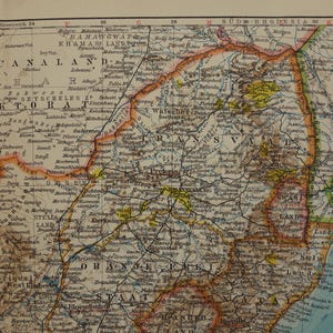 Old Map of South Africa 1928 Original Vintage Print About Namibia ...
