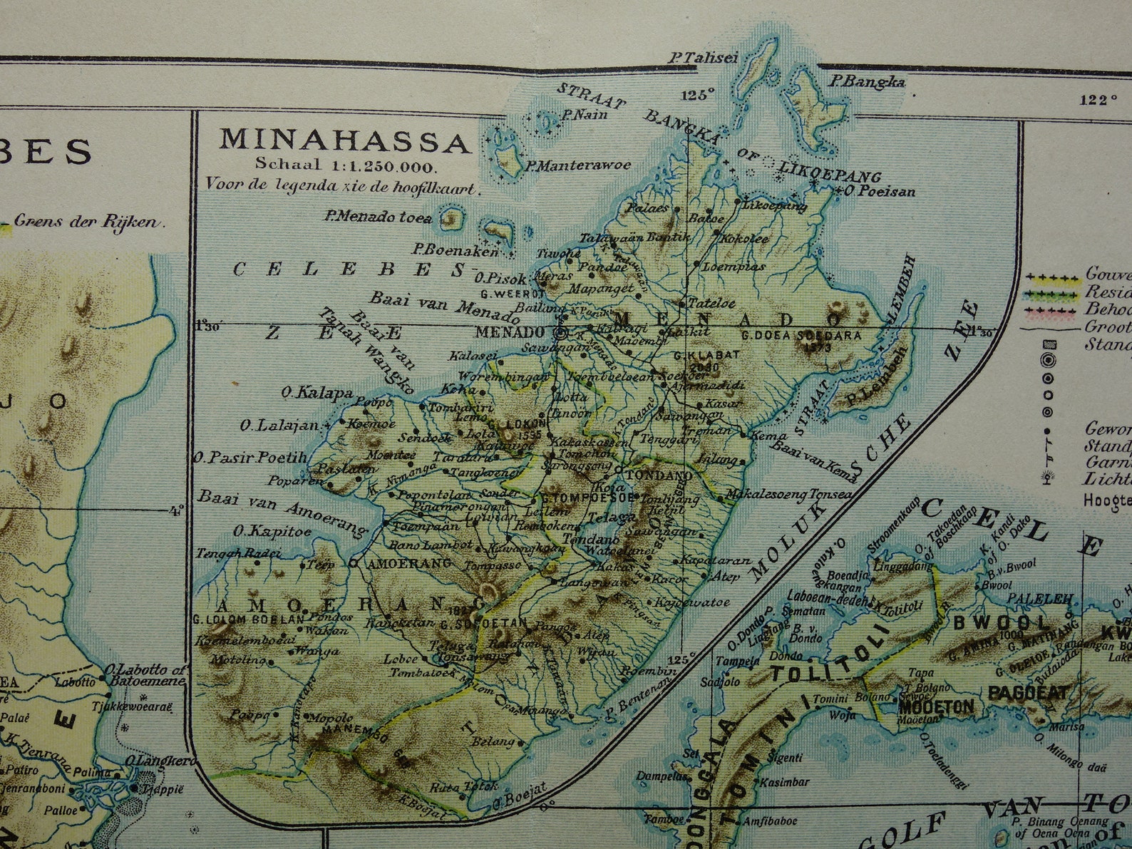 INDONESIA Old Map of Sulawesi 1907 Antique Dutch Print About | Etsy