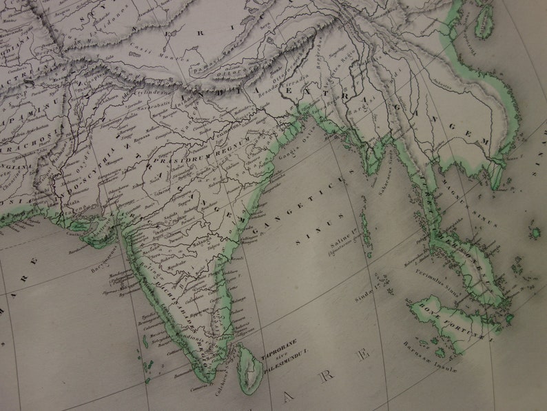 WORLD Map of Classic World LARGE 1863 Antique Old Poster Greek - Etsy