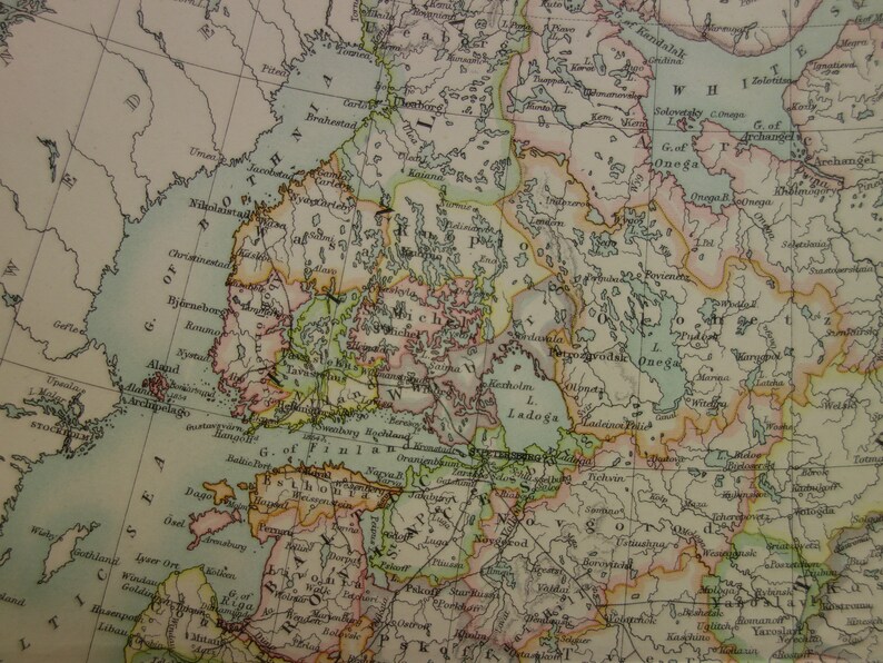 RUSSIA Old Map of European Russia 1886 Original Antique | Etsy