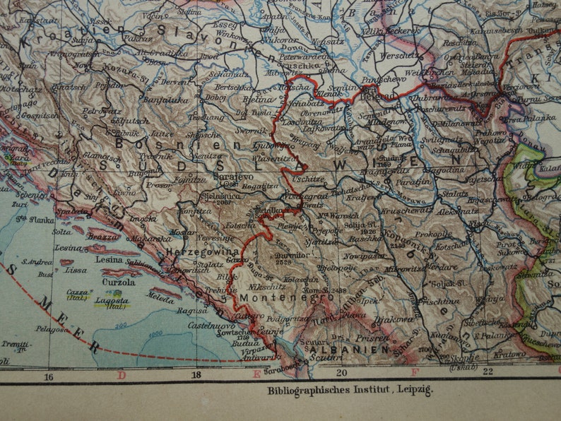 Old Map of the Balkans 1928 Original Antique Poster About - Etsy