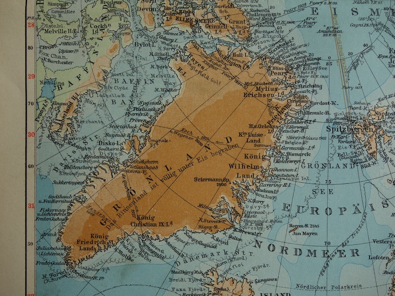 ARCTIC Old Map of Arctic Region 1928 Detailed Antique Print - Etsy