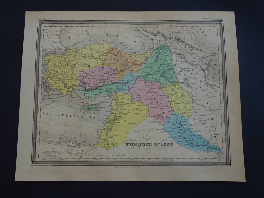 TURKEY Old Map of Turkey 1878 Original Antique History Print Ottoman ...