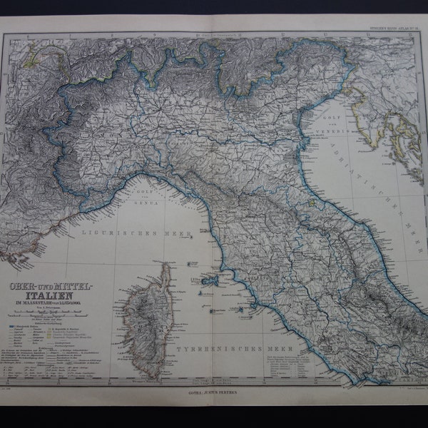 Map of Northern Italy - Etsy