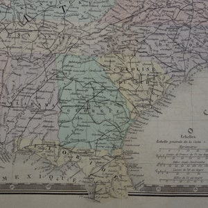 Map of United States LARGE 1876 Antique Print East Coast US Big Old ...