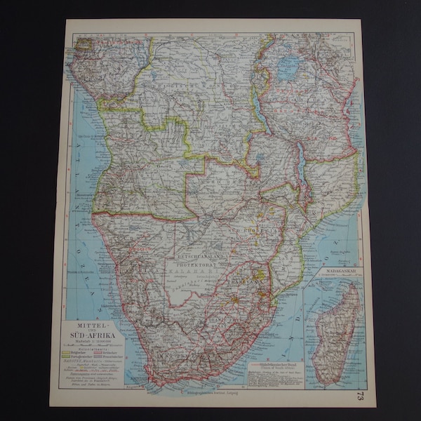 Old Map of South Africa 1928 Vintage Print Poster - Etsy
