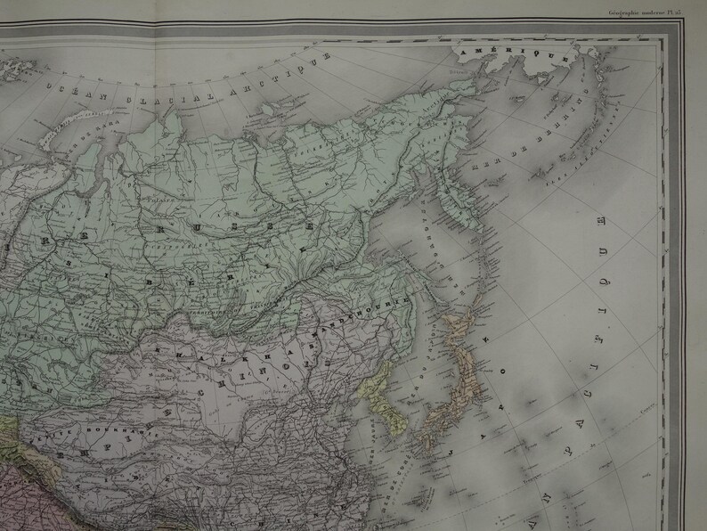 Old Map of Asia 1880 Original Antique Large Maps - Etsy