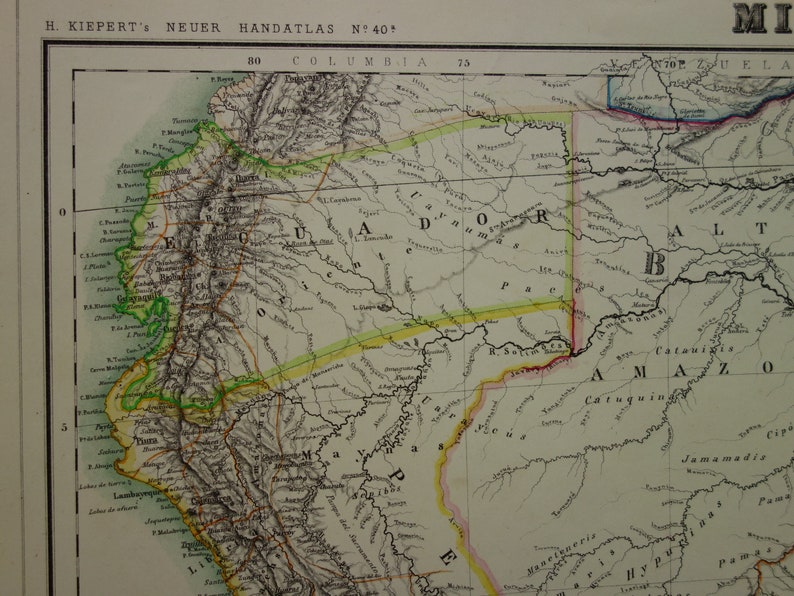Large Vintage Map of BRAZIL Original 1874 Antique Poster of - Etsy