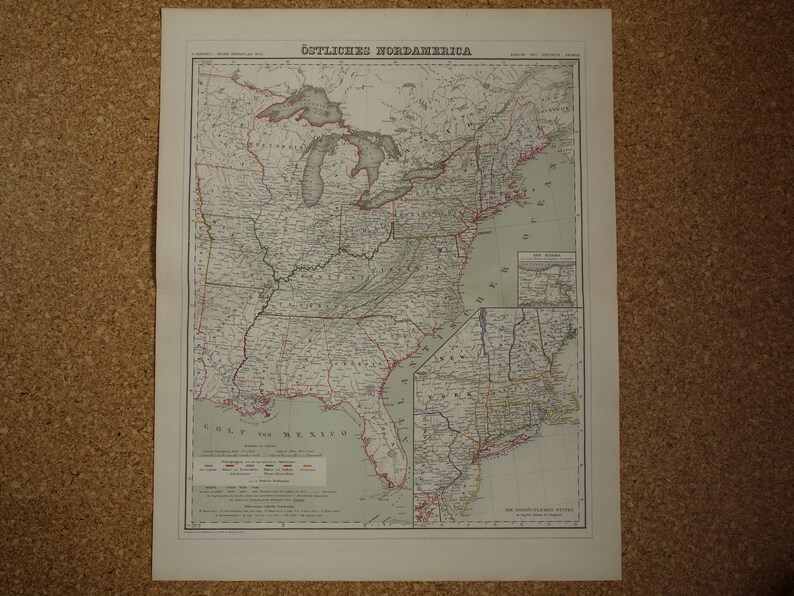 160 Years Old Map of East Coast USA Large Original Antique - Etsy