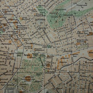 ATHENS Old Map of Athens 1936 Vintage Dutch Print Detailed Maps Greece ...