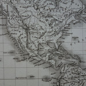 WORLD Map LARGE 1830 Original Antique Print of the World in Mercator's ...