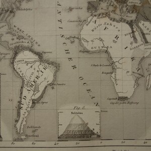 1849 Original Antique World Map Old Worldmap About Crops Illustrated ...