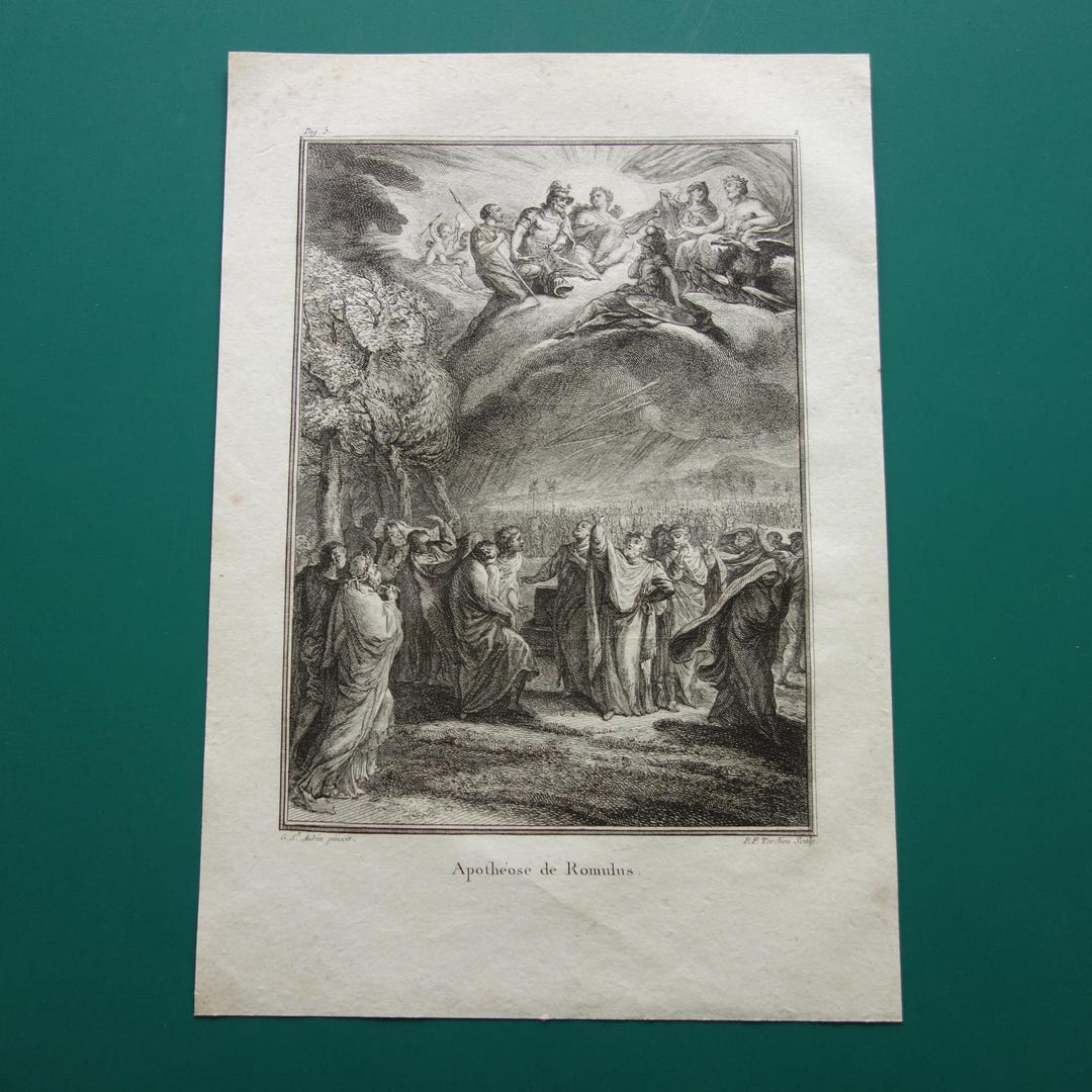 History of Rome Romulus Antique Print Original 200+ Years Old ...