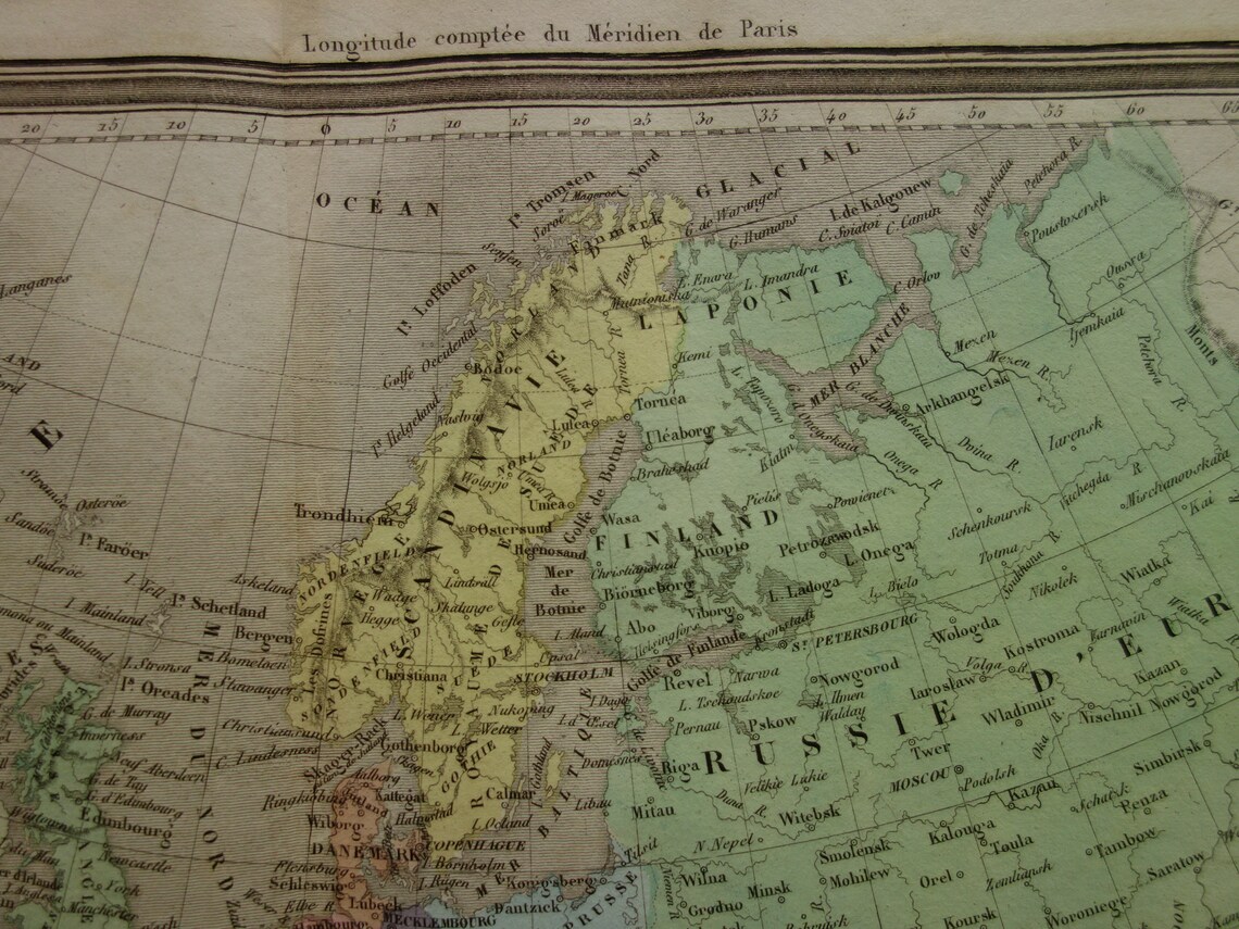180 Years Old Map of Europe 1838 Original Antique - Etsy