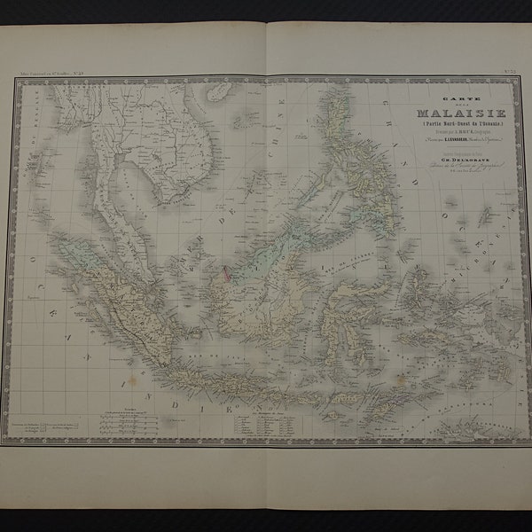 Antique Map of Borneo - Etsy