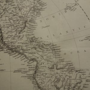 WORLDMAP Old Map of the World 1860 Original English Double Hemisphere ...