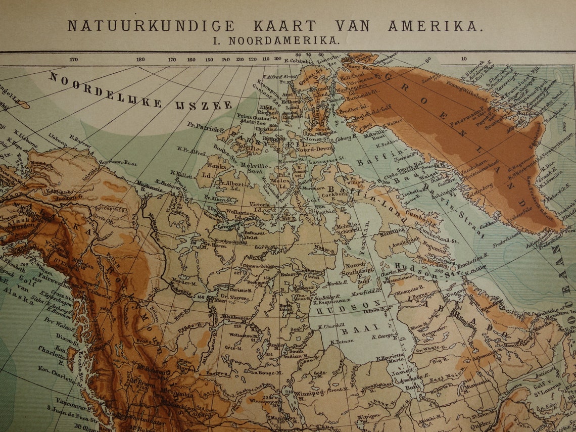 AMERICA Old Map Set of Two 2 Original Antique Dutch Maps About - Etsy