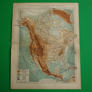 AMERICA Old Map Set of Two 2 Original Antique Dutch Maps About the ...