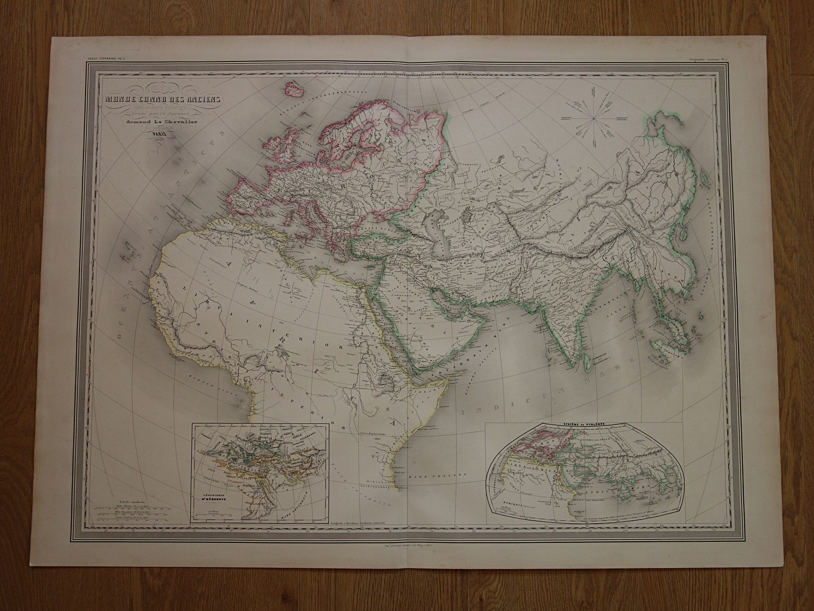 WORLD Map of Classic World LARGE 1863 Antique Old Poster Greek - Etsy