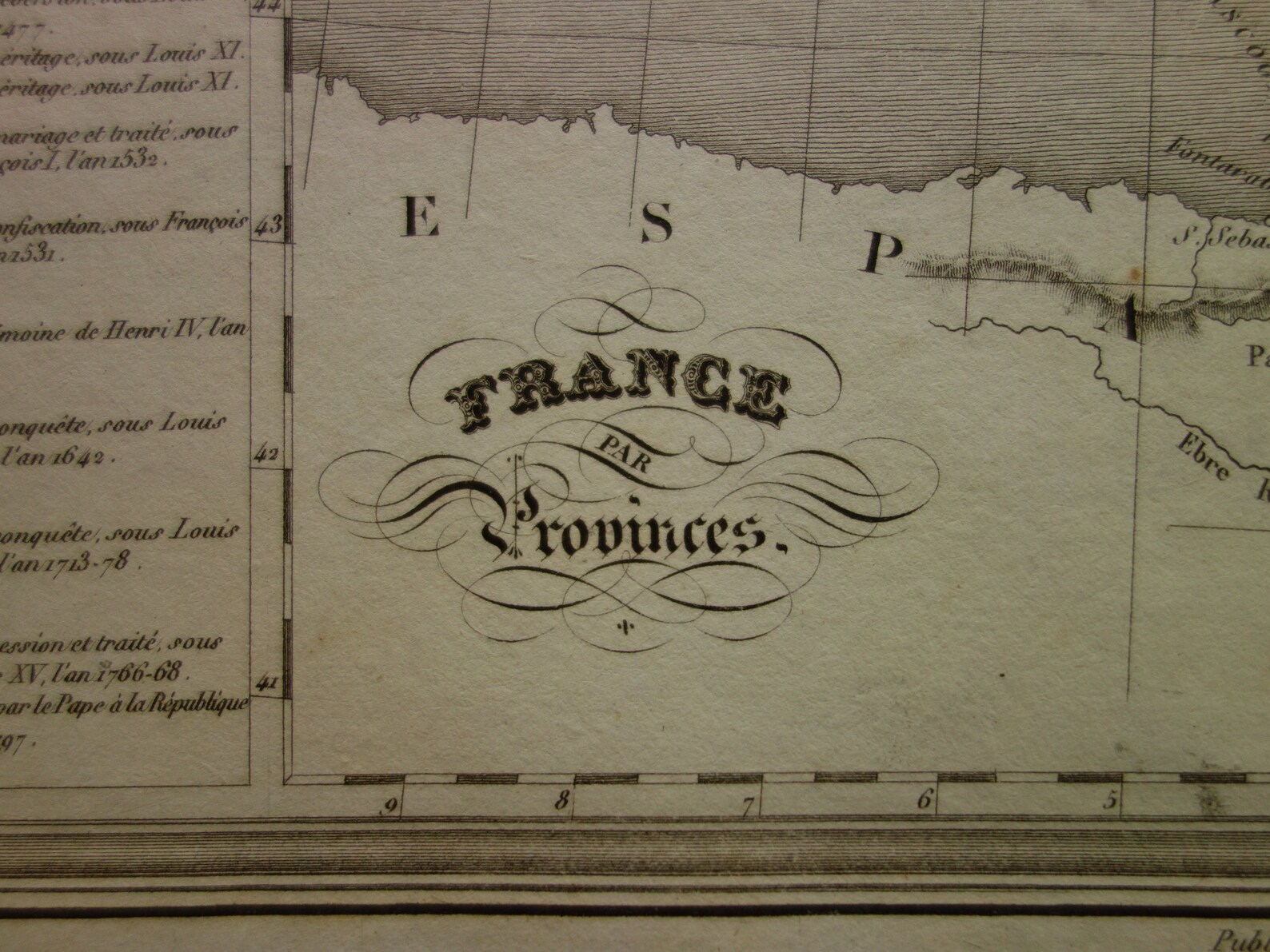 Antique Map of France Original 1838 Old Hand-colored Print - Etsy