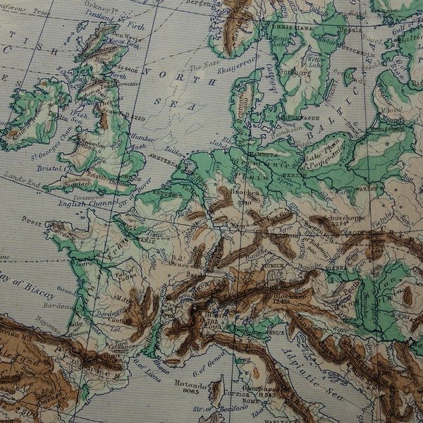 Antique Europe Map - Etsy