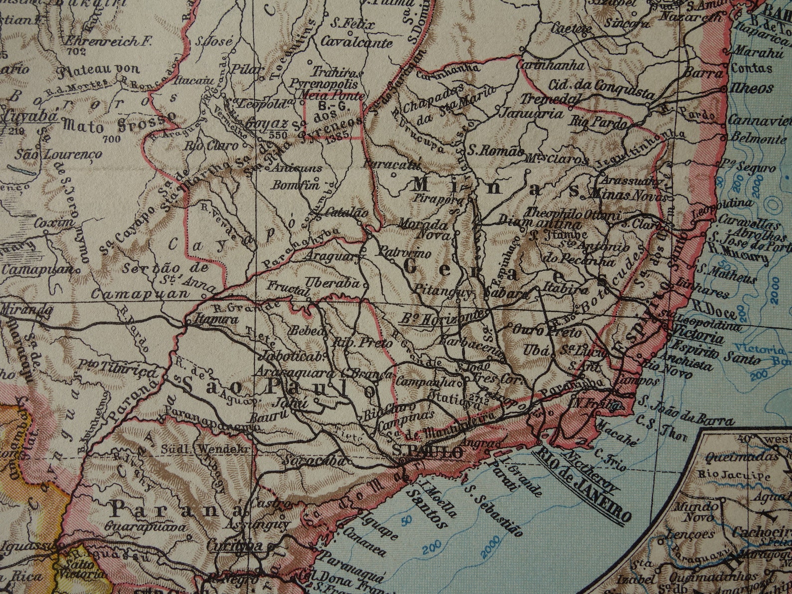 Old Map of Brazil 1928 Original Vintage Print About Brazil | Etsy