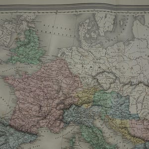 ROMAN EMPIRE Map LARGE Original Old Antique French Print Poster of Rome ...