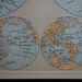 Old World Map 1902 Original Antique French Double Hemisphere Worldmap ...