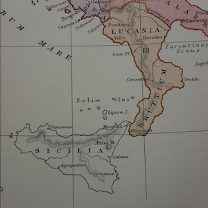 ITALY Antique Map of Italian History 1880 Original Old English Print ...