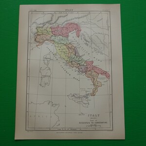 ITALY Antique Map of Italian History 1880 Original Old English Print ...