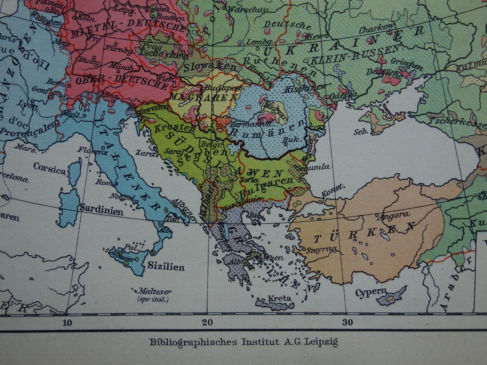 Old Language Map of Europe - Vintage Linguistics and Ethnology ...