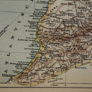 1909 MOROCCO Old Map of Morocco Original Dutch Antique Print About ...