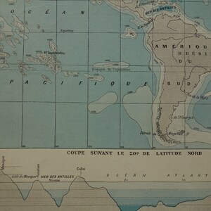 Antique Worldmap of Oceans Original 1902 Old Ocean World Map Print ...